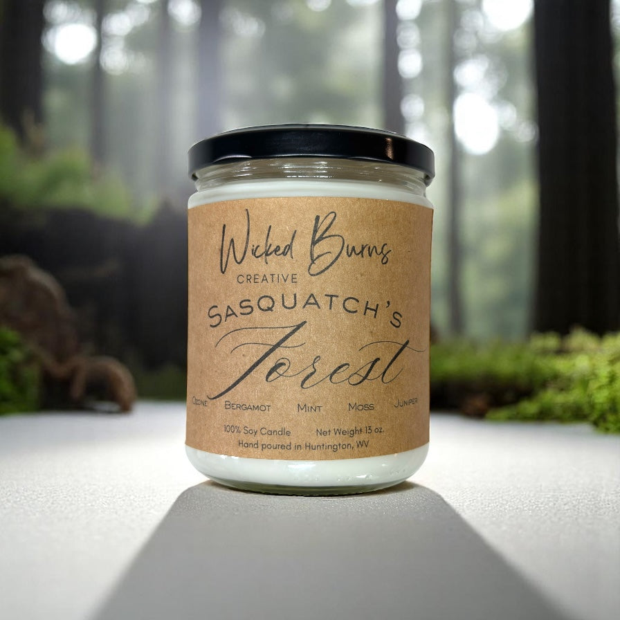 Sasquatch’s Forest – Earthy Moss & Ozone Soy Candle | Wicked Burns ...
